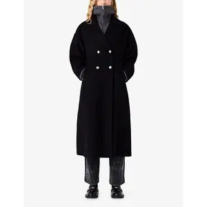 Maje Balloon-sleeve Double-faced Wool Coat