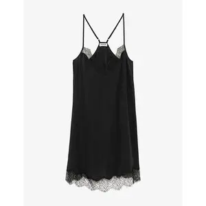 Zadig&Voltaire Respas Lace-trim Silk Mini Dress - Black