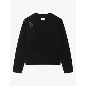Zadig&Voltaire Markuz Rhinestone-embellished Wool-blend Jumper - Black