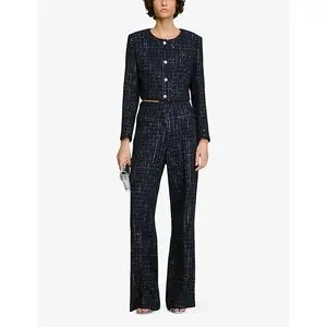 Sandro Decorative Round-neck Tweed Jacket