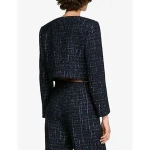 Sandro Decorative Round-neck Tweed Jacket