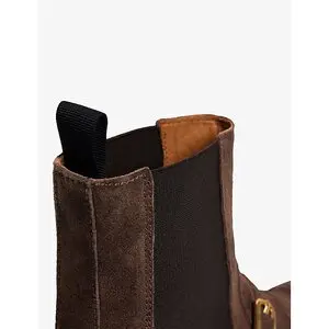 Sandro Buckle Chelsea Suede Ankle Boots