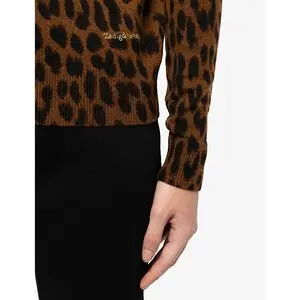 Zadig&Voltaire Missya Leopard-print Wool-blend Cardigan
