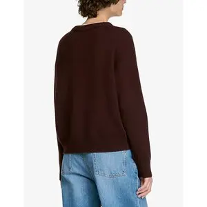 Sandro Two-in-one Wool And Cashmere-blend Jumper - Bordeaux