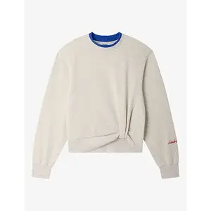 Sandro Knotted Two-in-one Cotton Sweatshirt