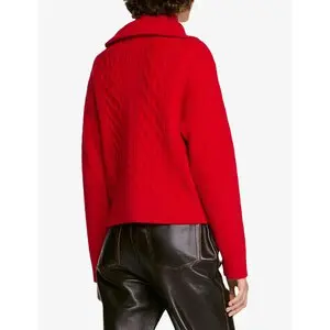 Sandro Textu Zip-neck Wool Trucker Jumper