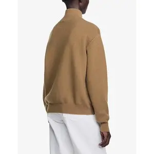 Sandro Zip-neck Wool And Cashmere-blend Jumper