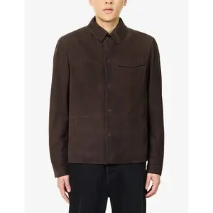 TOM FORD Nubuck Suede Leather Jacket - Dark Brown