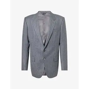 TOM FORD Pinstripe Single-breasted Suit Wool Blazer - Grey
