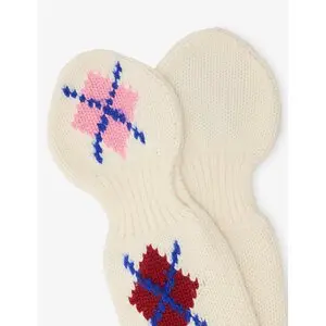 Guest In Residence Argyle Bowtie Wool And Cashmere Scarf - Cream Combo