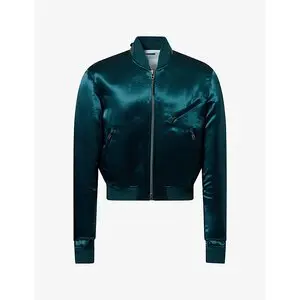 TOM FORD Varsity Zip Satin Bomber Jacket