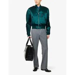 TOM FORD Varsity Zip Satin Bomber Jacket