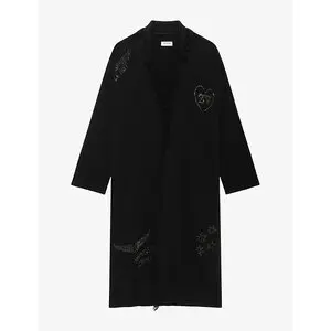 Zadig&Voltaire Camy Rhinestone-embellished Wool-blend Coat
