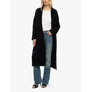 Zadig&Voltaire Camy Rhinestone-embellished Wool-blend Coat