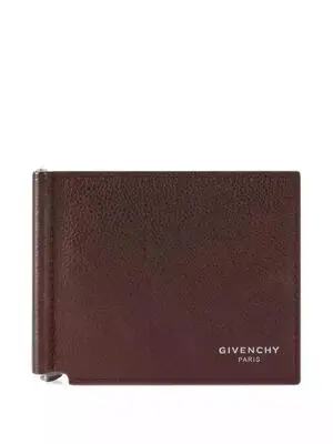 Givenchy Wallet In Grained Leather With Clip - Brown