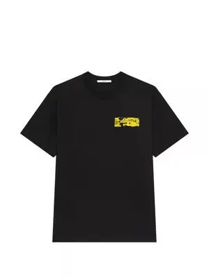 Givenchy T-shirt In Cotton With Paris Paint Print - Black