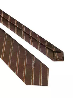 Givenchy Thin Stripes Tie In Silk Gros Grain - Brown
