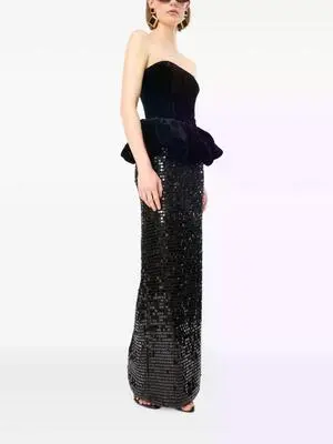 ROTATE BY BIRGER CHRISTENSEN Sequins Maxi Peplum Dress