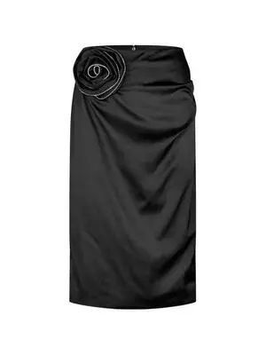 ROTATE BY BIRGER CHRISTENSEN Rose-appliqué Midi Skirt