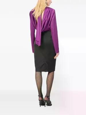 ROTATE BY BIRGER CHRISTENSEN Rose-appliqué Midi Skirt