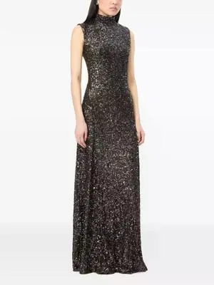 ROTATE BY BIRGER CHRISTENSEN Sequins Flared Maxi Dress