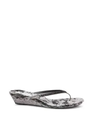 Christopher Esber Scala Velvet Wedge Sandals - Grey