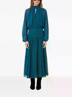 NICHOLAS Gathered-detail Tie-back Midi Dress