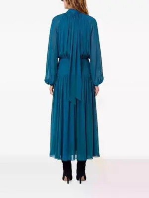 NICHOLAS Gathered-detail Tie-back Midi Dress