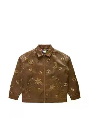 MOTHER The Zip-it Stud-embellished Jacket - Brown