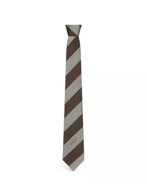 Givenchy Bold Stripes Tie In Silk Gros Grain - Brown