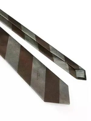 Givenchy Bold Stripes Tie In Silk Gros Grain - Brown