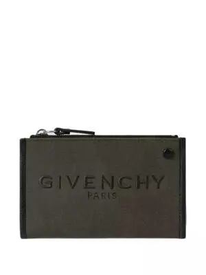 Givenchy Cargo Zipped Card Holder In Canvas - Green