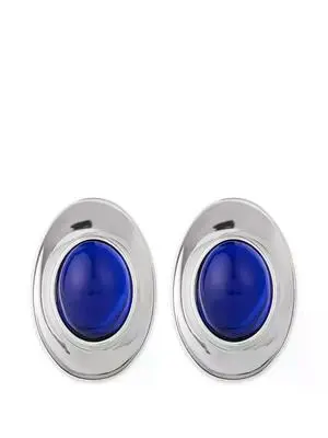 Givenchy Sculpted Gem Earrings In Metal And Resin - Blue