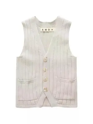 AMO Marlowe Ribbed-knit Cardigan - Neutrals