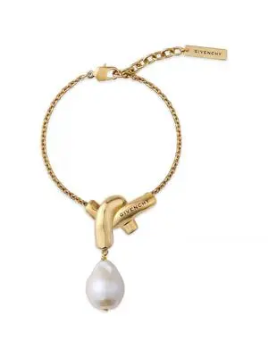 Givenchy Chain Link Bracelet In Metal And Pearl - Gold