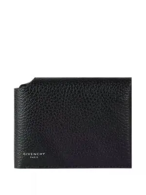 Givenchy Fold Wallet In Grained Leather - Black