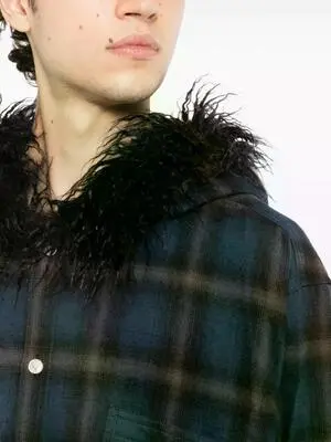 KAMIYA Feather-trim Checked Shirt