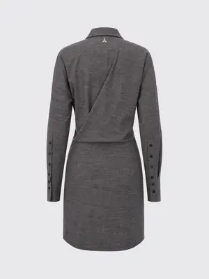 Patrizia Pepe Draped Mini Shirt Dress With Side Slit