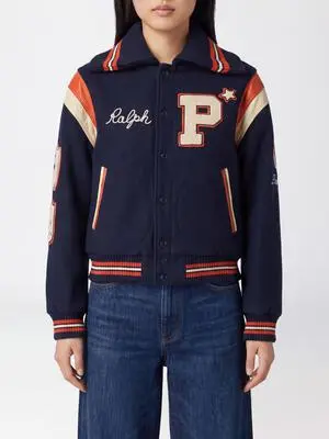 Polo Ralph Lauren Cropped Wool-blend Varsity Bomber Jacket With Patches - Navy