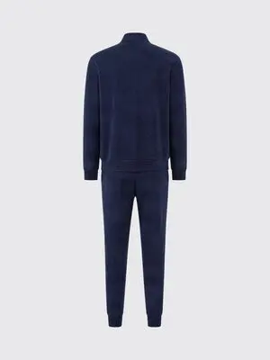 EA7 Viscose-blend Tracksuit With High Neck Zip-up Sweatshirt - Blue