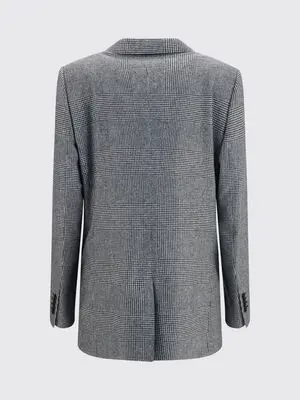 Dolce & Gabbana Cropped Houndstooth Wool Blazer With Peak Lapels