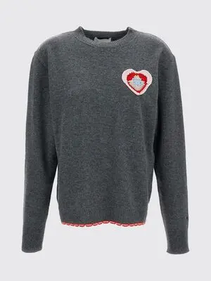 Stella McCartney Virgin Wool Crew Neck Sweater With Embroidery And Dropped Shoulders