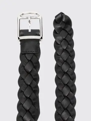 Brioni Adjustable Woven Calfskin Belt With Pin Buckle