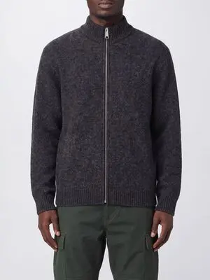 Carhartt Work In Progress Curtis Wool Blend Turtleneck Zip-up Cardigan - Black