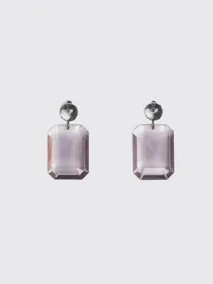 Fabiana Filippi Resin Earrings With Rhinestones - Grey