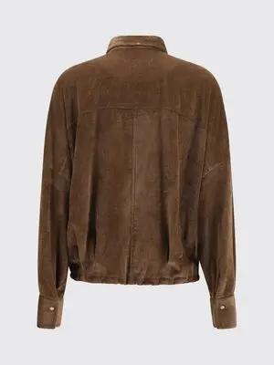 Brunello Cucinelli Velvet Shirt With Dropped Shoulders And Elasticated Hem