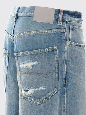 Balenciaga Wide-leg Baggy Jeans In Denim With Worn Effect
