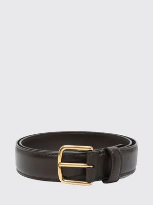 THE ROW Smooth Cowhide Leather Belt With Pin Buckle - Brown