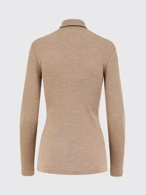 Max Mara Ribbed Wool Slim Fit Turtleneck Sweater - Camel