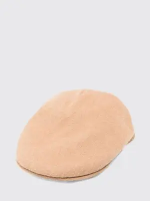 Borsalino Hair Beret With A Logo Plaque - Camel
